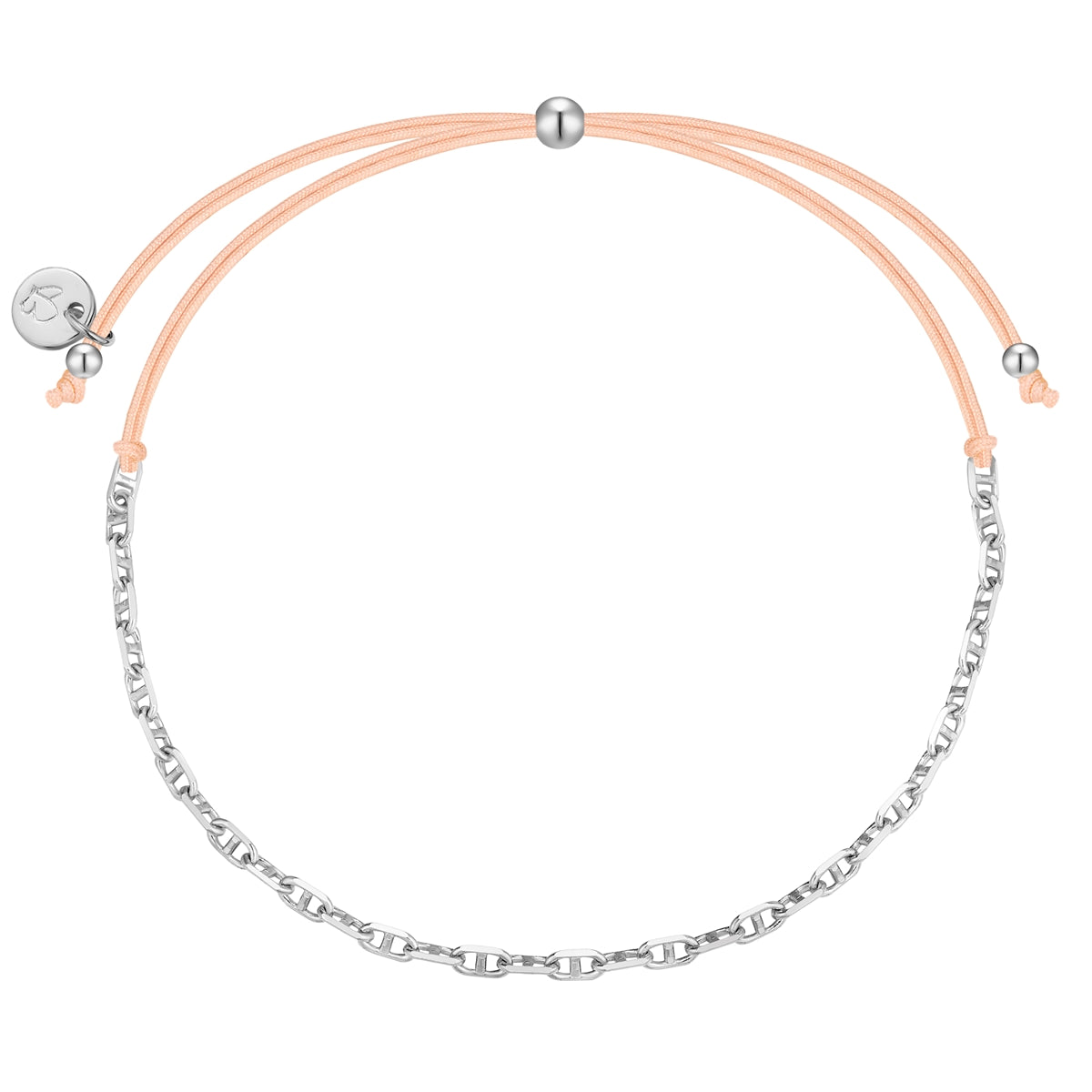 Armband Textil beige Kette in silber – Glanzstücke München